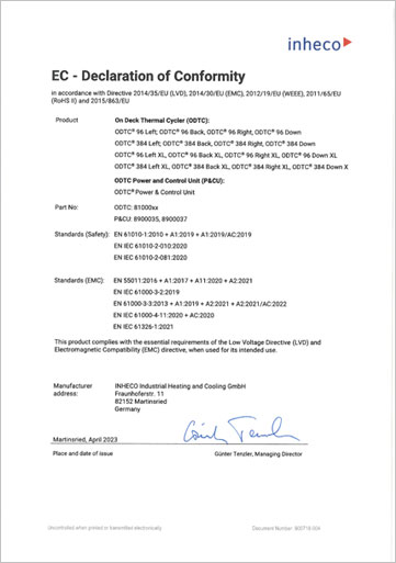 Inheco ODTC®: small and powerful on deck thermal cycler